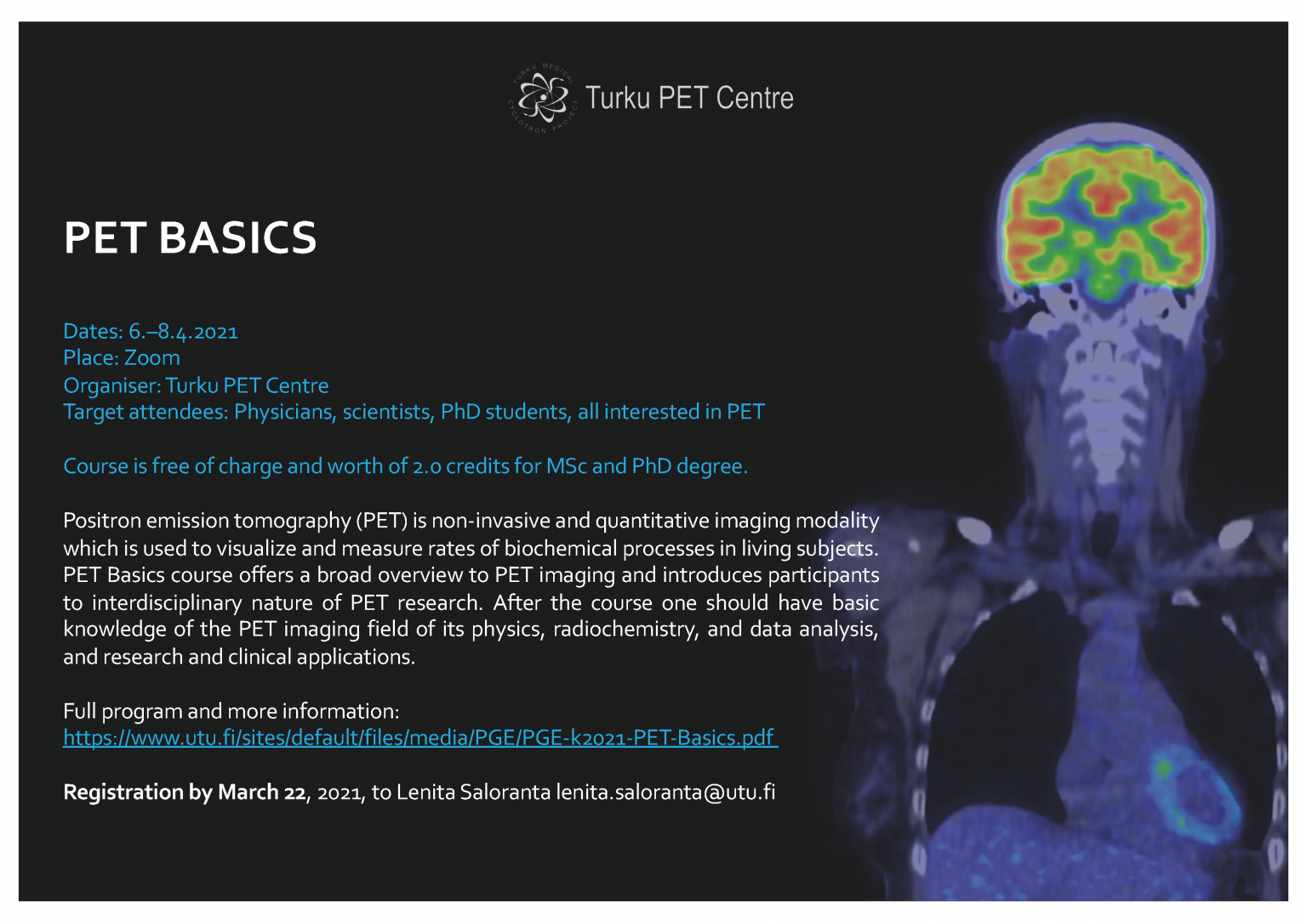 PET BASICS COURSE 2021 – Finnish Biomedical Imaging Node